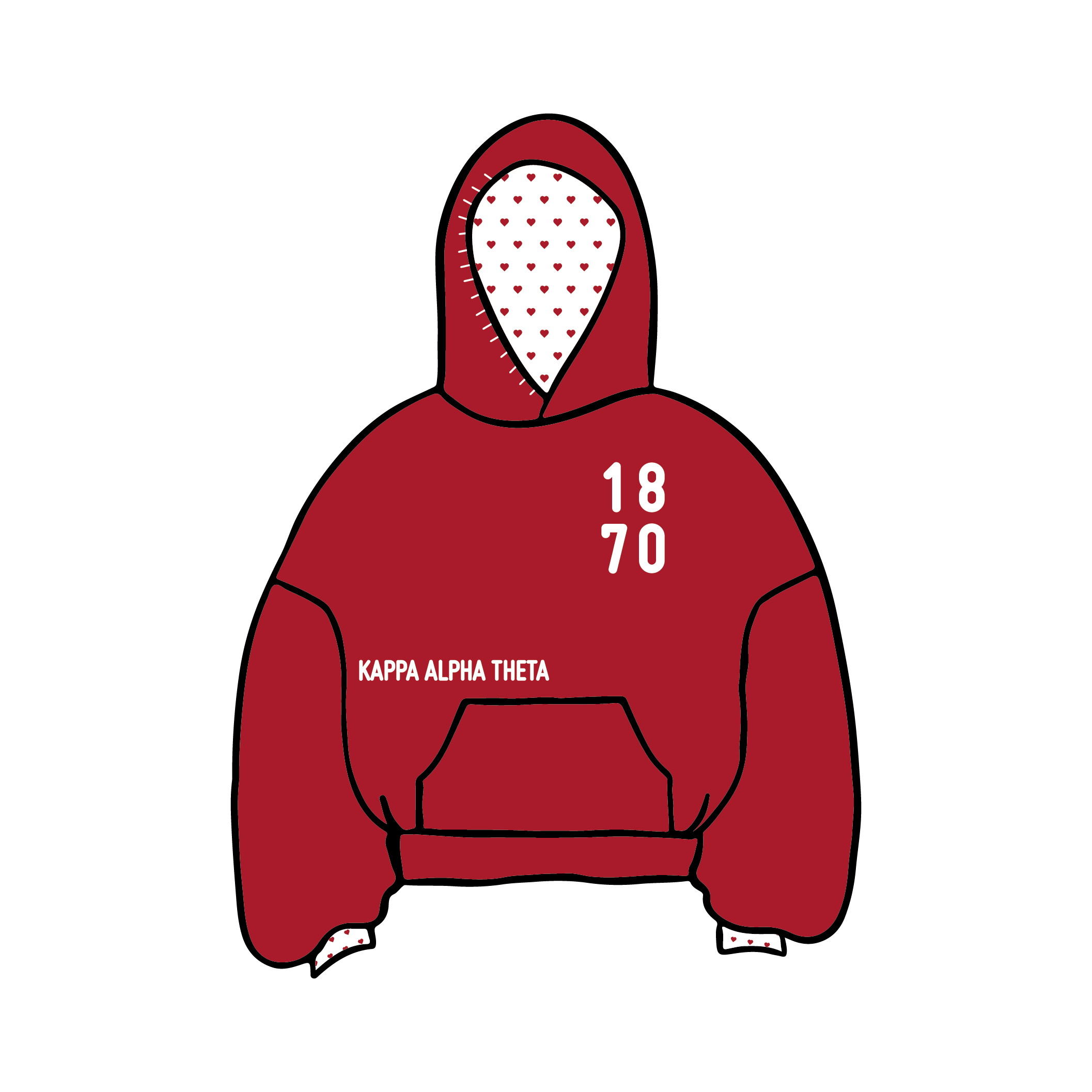 Florida State University x Kappa Alpha Theta 'Valentines Day' Hoodie ...